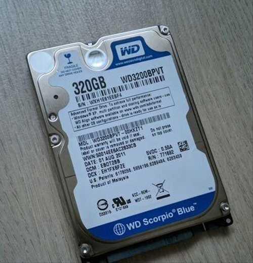 Продам жесткий диск 2.5" Western Digital WD scorpio blue 320 GB. 