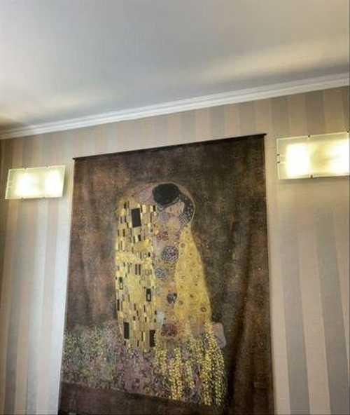 Картина на ткани. Густав Климт - Поцелуй. IKEA