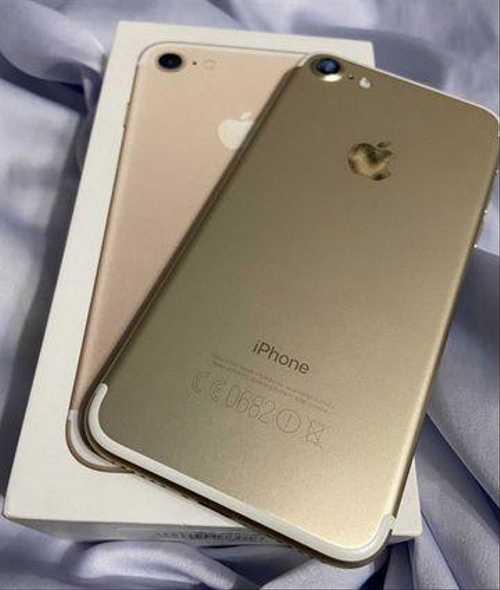 Телефон iPhone7 gold 128gb