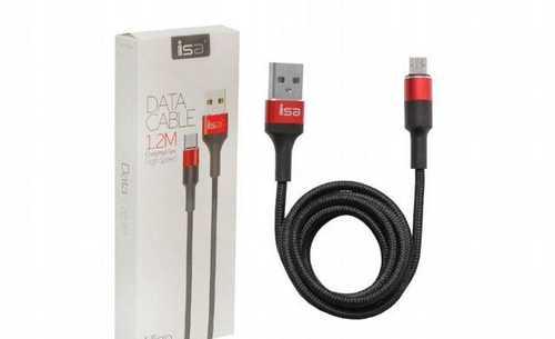 Кабель USB MIcroUSB ISA Nylon Metal 1,2 метра
