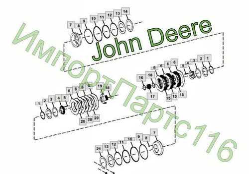 Ремкомплект заднего моста John Deere