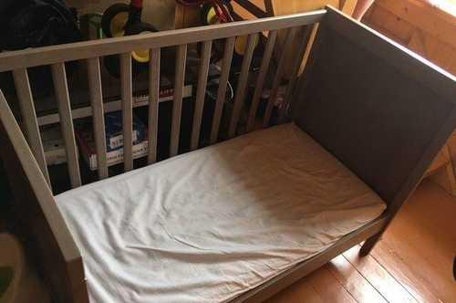 Кроватка детская икеа с матрасом Сундвик
