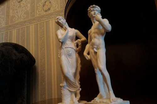 Гипсовые статуэтки (Давид и девушка)