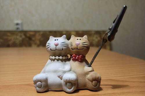 Статуэтка коты - держатель для фото/визиток