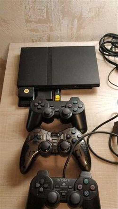 Sony PS2 + 2 беспроводных геймпада