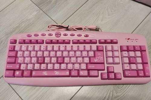 Клавиатура розовая Sven multimedia 637 pink usb