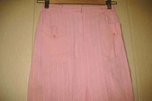 Розовая легкая юбка на лето