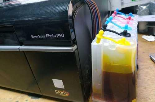 Цветной Фотопринтер Epson P50 c снпч