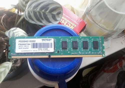 Оперативная память 4 гб 1 шт. Patriot Memory PSD34