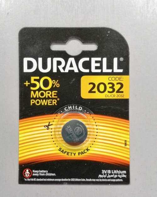 Батарейки Duracell CR2032 / DL2032 3V