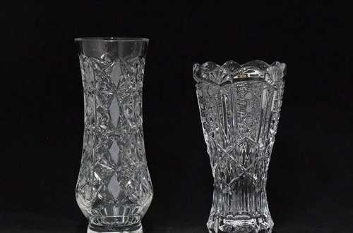 Хрустальные вазы для цветов 25 и 22 см