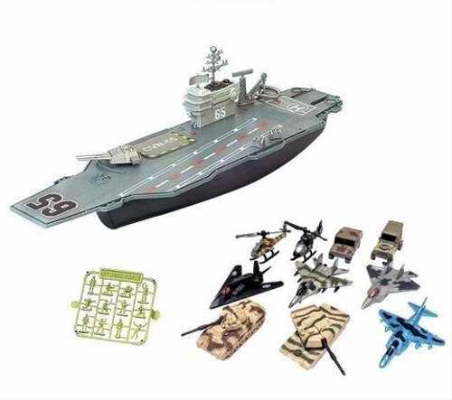 Игровой набор Junfa "Авианосец", Собери сам, (корабль, самолеты, военная техника, аксессуары) (P849-A)