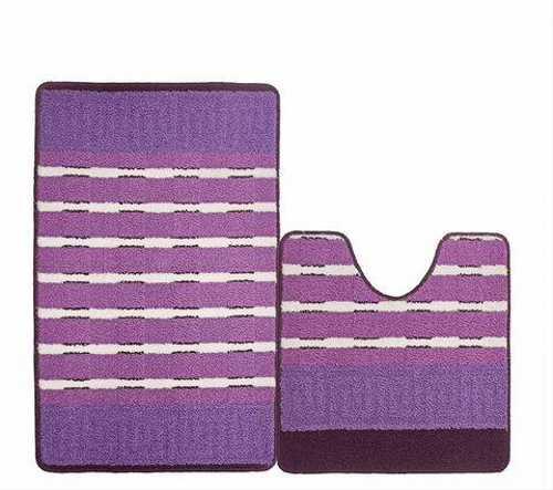 Набор ковриков "Kamalak Tekstil" для ванной, 50х50 см и 50x80 см (фиолетовый)