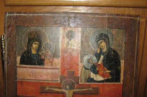 Распятие четырехчастная икона Богородица аналой 19