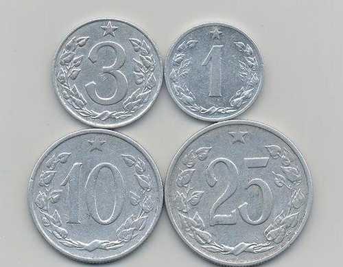 Авито чехословакия. Чехословакия 3 Геллера. 50 Геллеров 1953. Чехословакия 3 Геллера 1963. Набор монет Чехословакия 1979.
