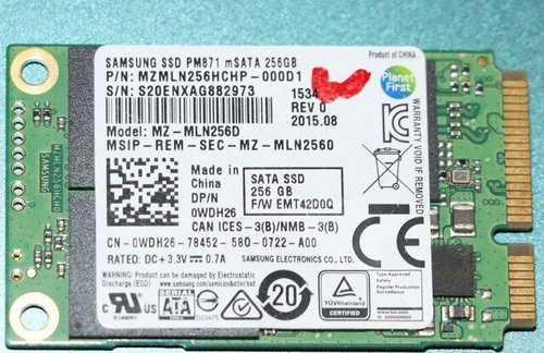 Msata SSD samsung PM871 256GB