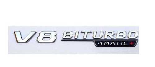 Эмблема на крыло V8 biturbo 4matic+ хром 1 шт