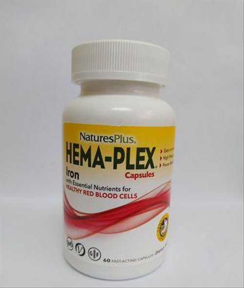 Hema-Plex Capsules железо Nature's Plus 60 кап быс