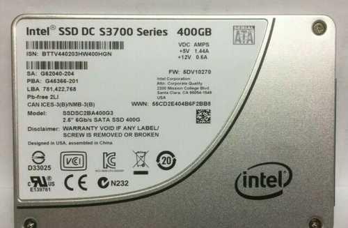 400GB S3700 SSD intel