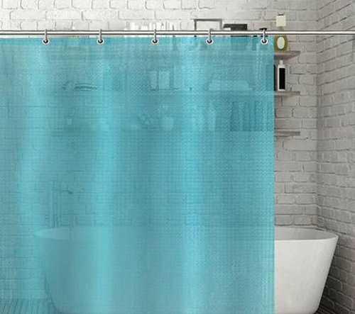 Штора для ванной 3D "Графика" 180х180см EVA, синяя