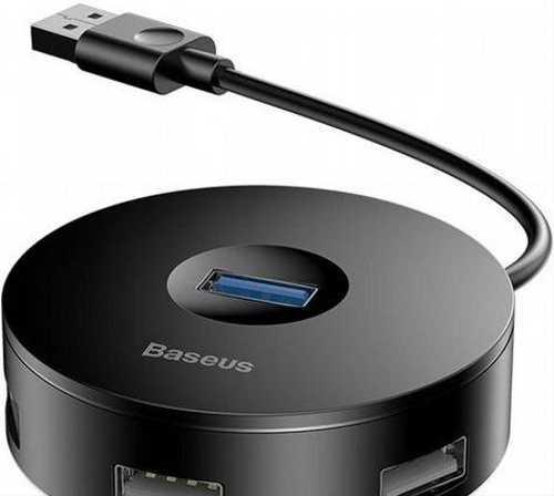 Адаптер Baseus round box USB HUB adapter Black