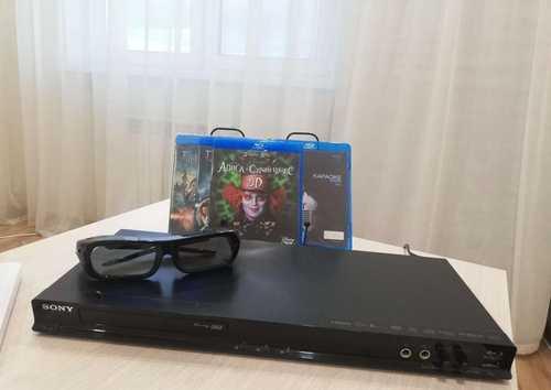 Sony Blu-ray DVD плеер, 3 D очки 5 пар, диски 3D