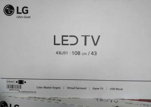 Телевизор LG 43LJ510V Диагональ 43(109см), новый