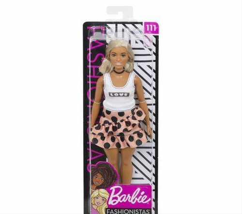 Кукла Barbie Игра с модой В юбке в горох и белом т