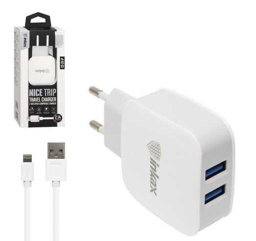 Зу 111 2USB 2.1A, кабель для iPhone 5 28CD белый I