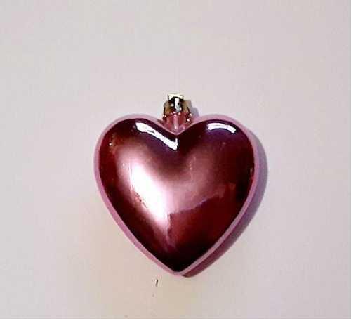 Елочный шар сердце 8 см украшение декор