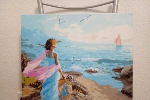 Картина "девочка на море"
