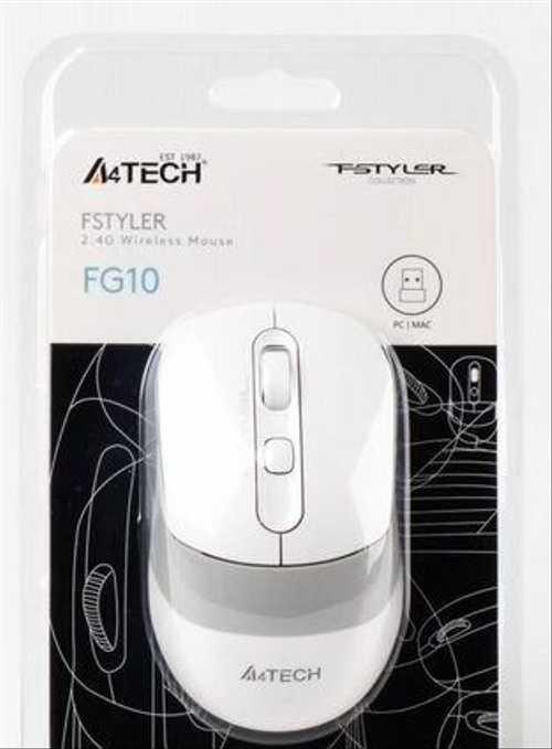 Мышь беспроводная A4Tech FStyler FG10 белый