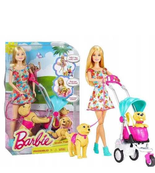 Barbie Прогулка со щенками в коляске CNB21
