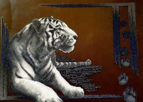 Картина из страз "Белый тигр "