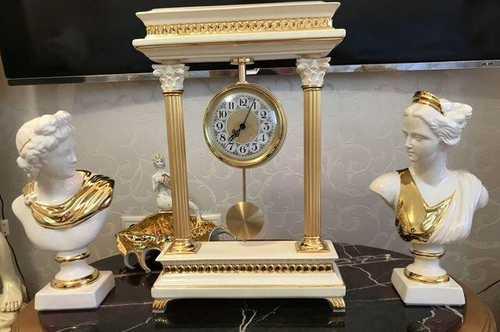 Часы - портики каминные / настольные 52 см, Италия