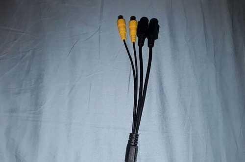 S-Video кабель mini DIN 9 pin M-2 4 pin F + 2RCA