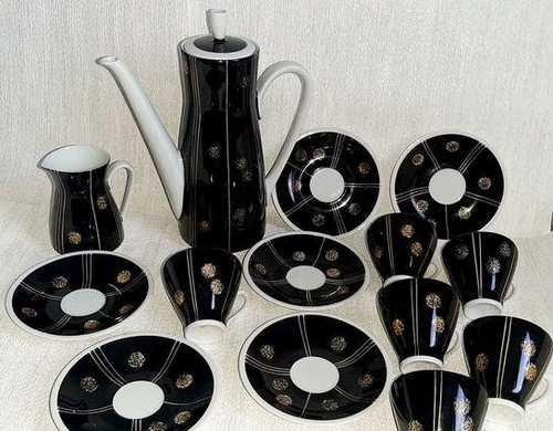 Редкий кофейный сервиз "Золотой одуванчик" гдр