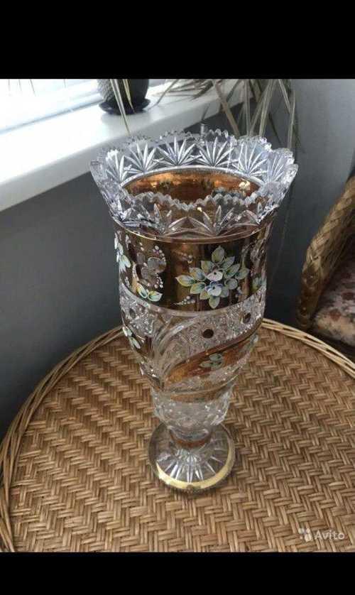 Хрустальная ваза Богема Чехия