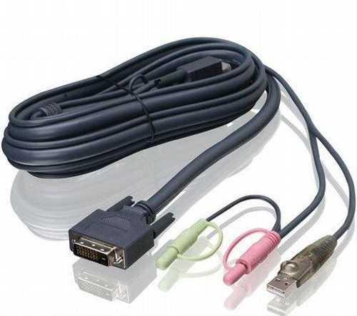 Кабель Iogear для KVM (DVI-D, USB, Audio, Mic)