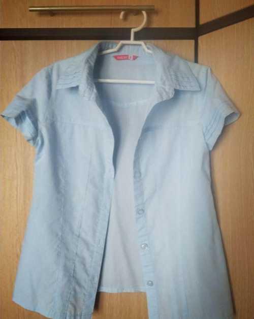 Блузка рубашка 128-134 Пеликан