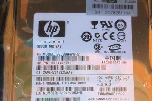 Жесткий диск HP 300 гб EG0300fawhv