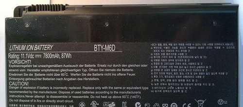 BTY-M6D. Батарея от ноутбука MSI GT780