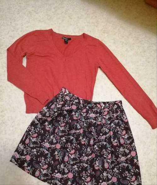 Юбка stradivarius и кофта mango XS
