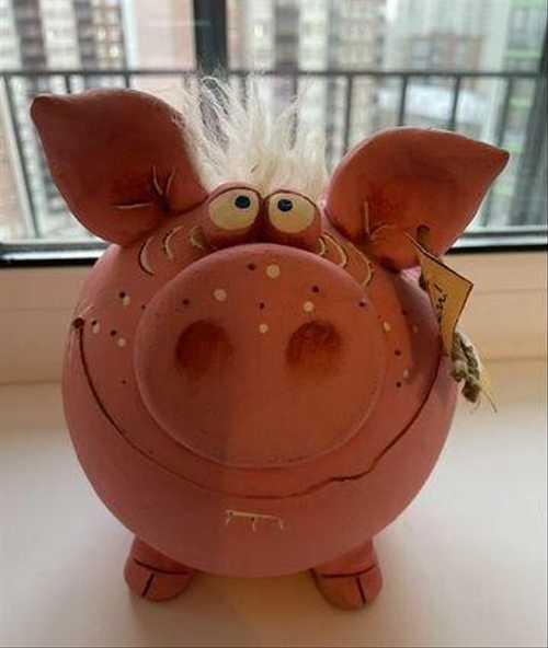Копилка свинка керамика