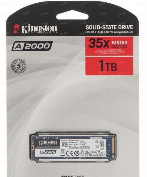SSD M.2 накопитель Kingston A2000 1Тб Новый