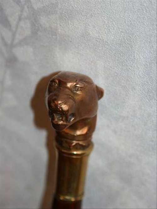 Старинная деревянная трость с рукояткой