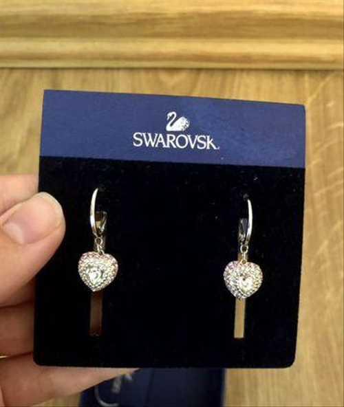 Swarovski серьги сердце