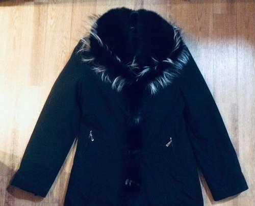 Куртка с меховым воротником пихора зима