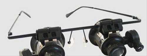 Микроскоп, Бинокулярные очки-лупа 20х новые