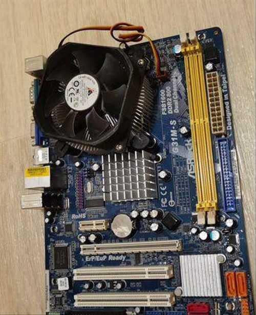 AsRock G31M-S LGA775 с процессором